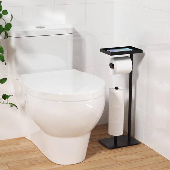 WC Rolhouder - Vrijstaande Toiletrolhouder met Opbergvak - WC Rolhouder ...