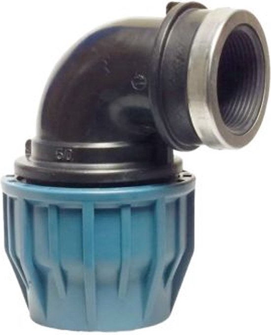 Jason Knie 90° PP 20 mm x 3/4" knel x buitendraad 16bar zwart/blauw DVGW/KIWA/WRAS/SVGW | bol.com