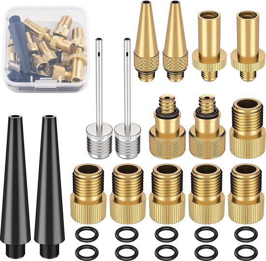 Fietsventieladapters set - 26x stuks - DV SV AV luchtpompen adapter set ...