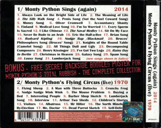 Monty Python Sings (again), MONTY PYTHON | CD (album) | Muziek | bol