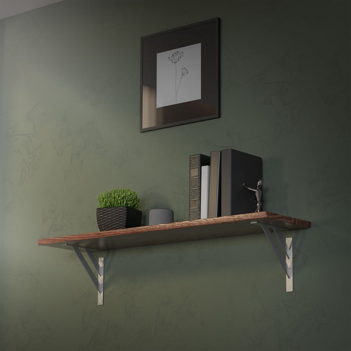 Plankdrager set van 2 240x240 mm zwart aluminium ML design | bol