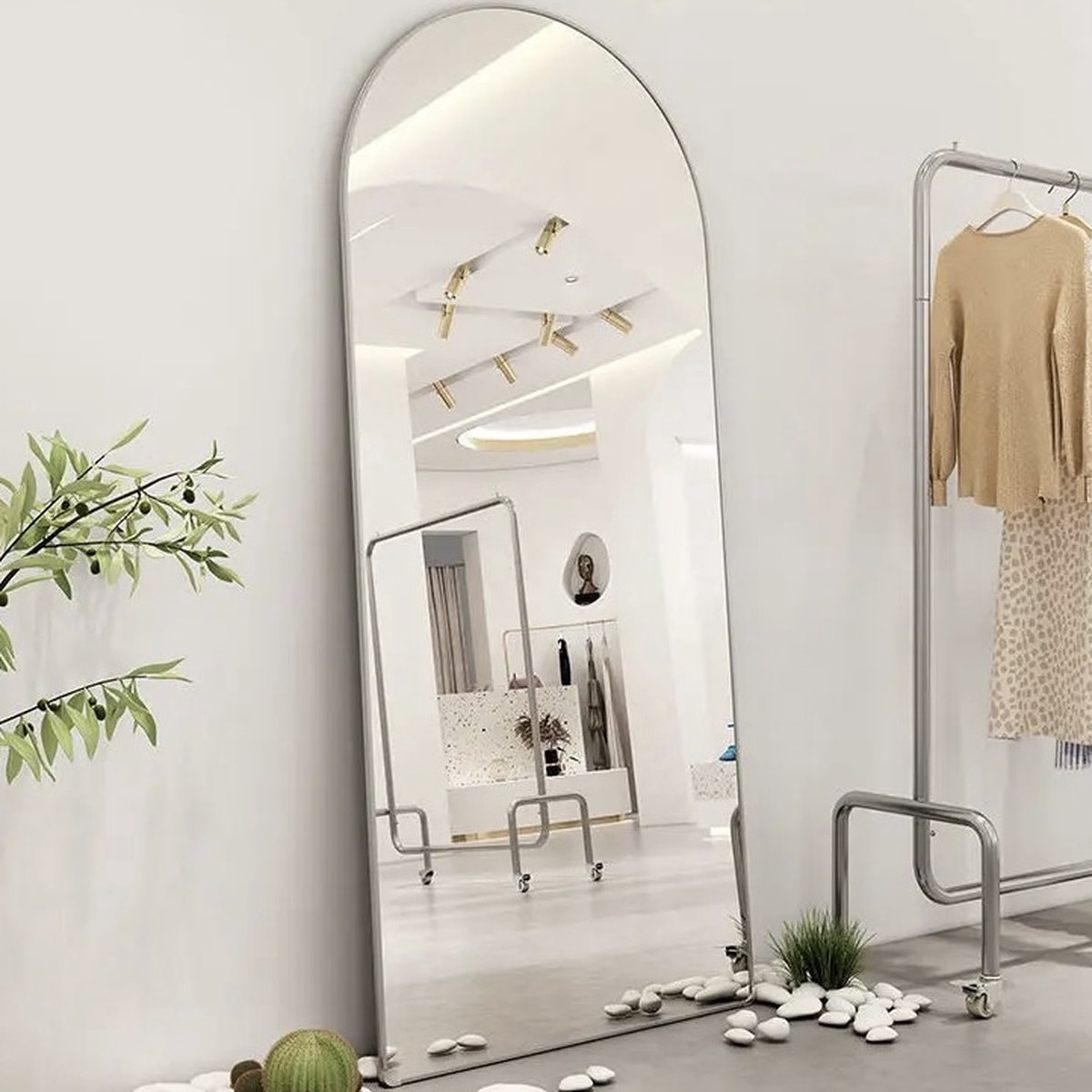 Nordic Style® Boog spiegel - 210x90cm - Greige - boogspiegel ...