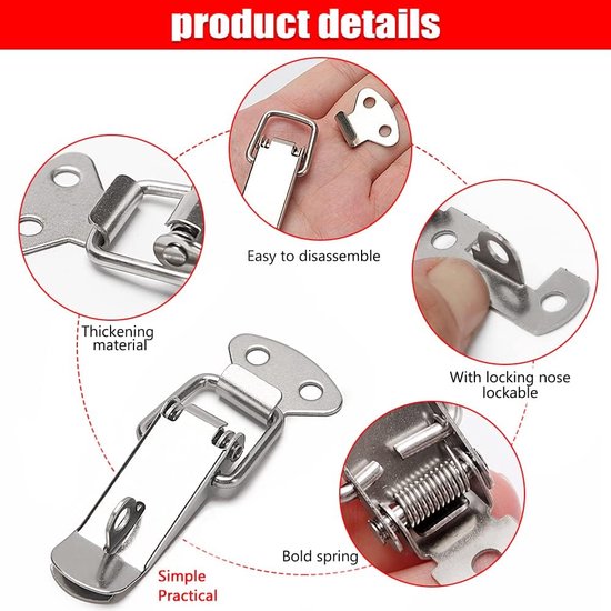 6 Sets Veerbelaste Toggle Vanggrendel met Slotgat, 72mm Hasp Toggle ...
