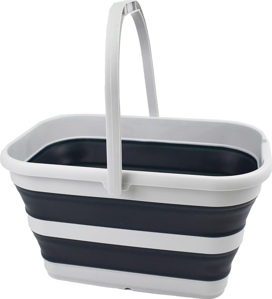 SAMMART 12L Foldable Rectangular Handy Bucket (1, Grey/Slate Grey) | bol