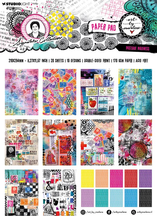 Design paper pad A4 ABM Signature collection - Postage madness nr. 132 ...