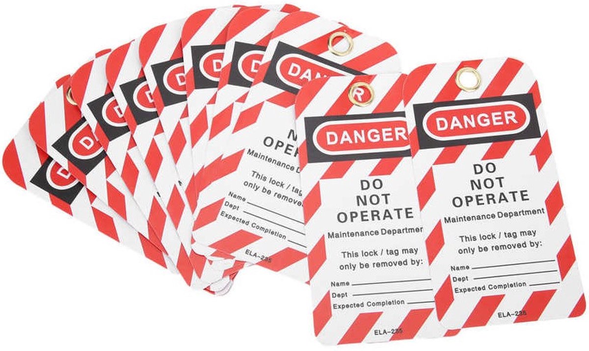 Tag out Label - Loto - Lototo - Spanningsloos - Spanning - DANGER, DO ...