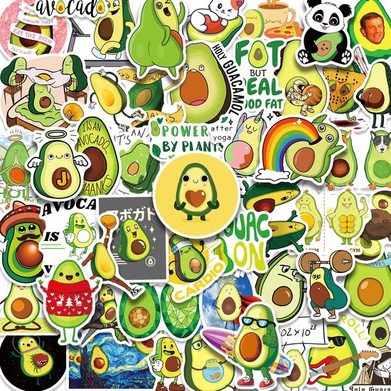 Avocado stickers - Avocadostickers - Stickers - 50stuks - Stationary ...