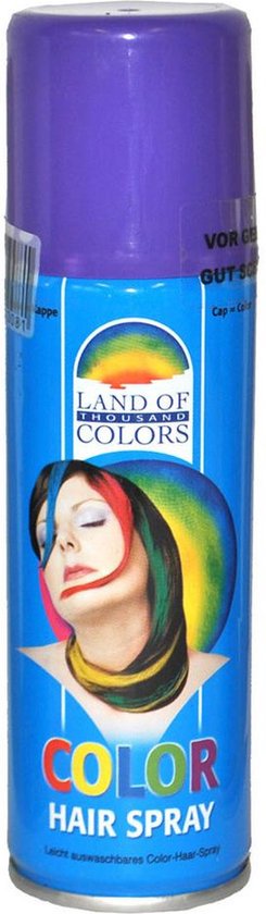 Toppers Flower Power thema kleur paarse haar verf/spray paars 111 ml | bol