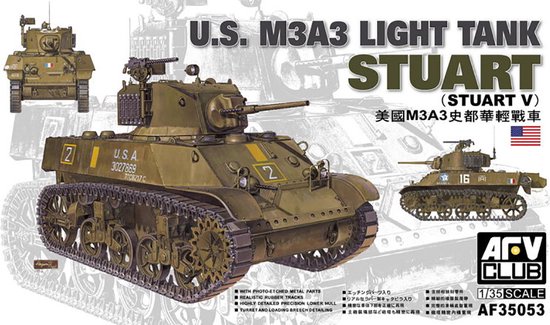 AFV-Club U.S. M3A3 Light Tank Stuart (Stuart V) + Ammo by Mig lijm | bol