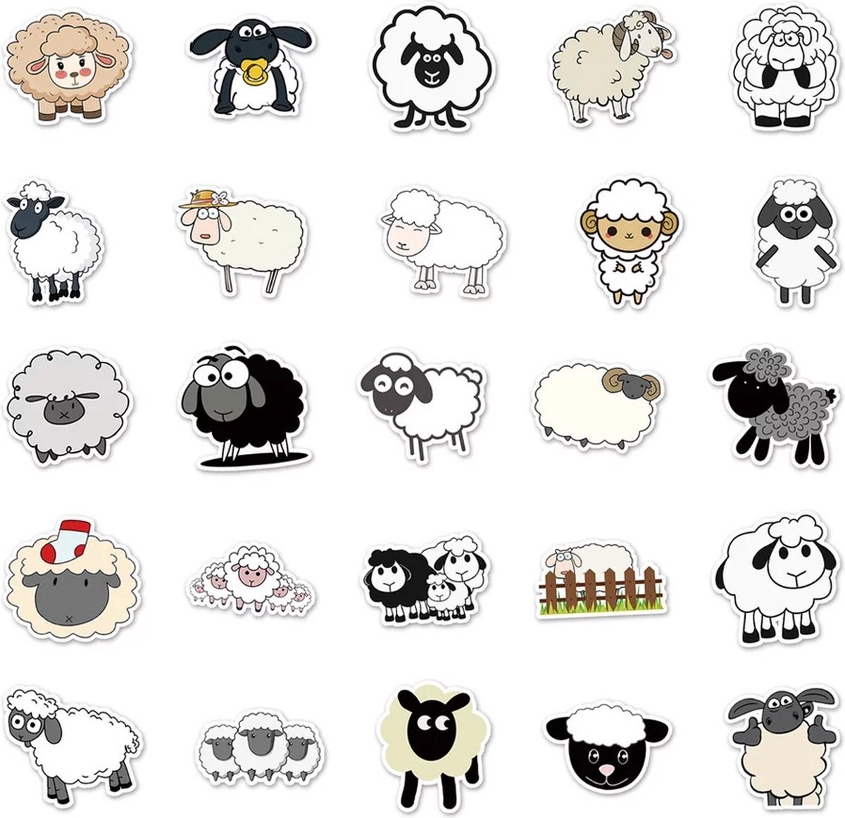 50x sticker Schaap - Schattige Schapen Kinderstickers - Getekende ...