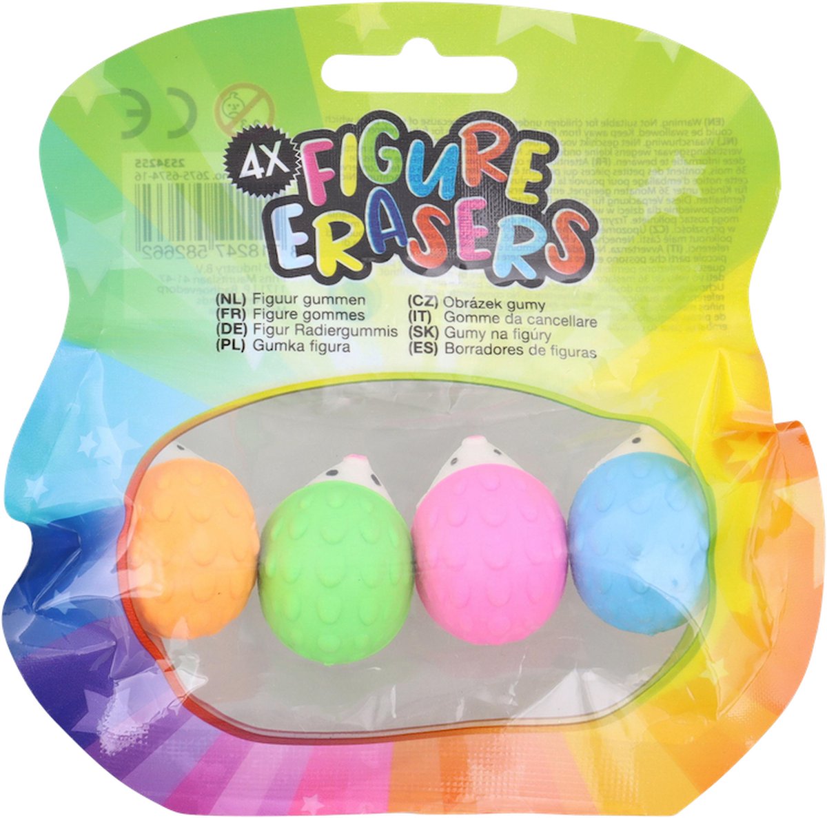 Figuurgummen - 4x Figure Erasers div. kleuren en varianten | bol.com