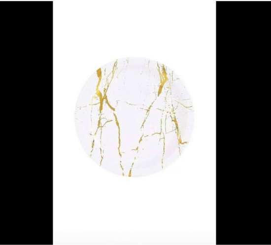 Kartonnen Bordjes marmer goud 18 cm 20 st - Wegwerp borden - weg gooi ...