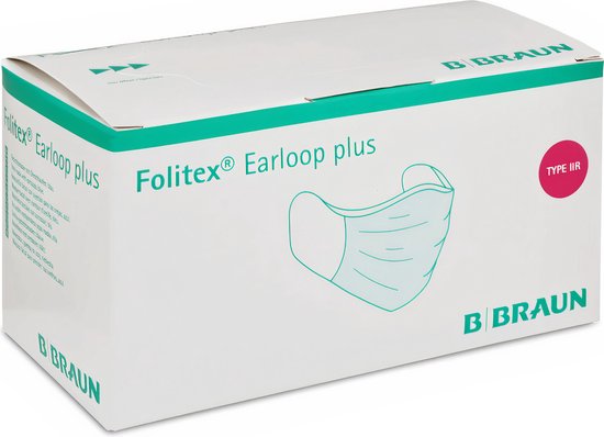 B. Braun - Folitex - Mondkapje - Mondmasker - CE - Premium kwaliteit- Blauw - 3-laags... | bol