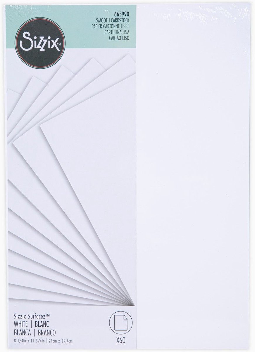 Sizzix Surfacez Cardstock A4 White 60pcs | bol.com