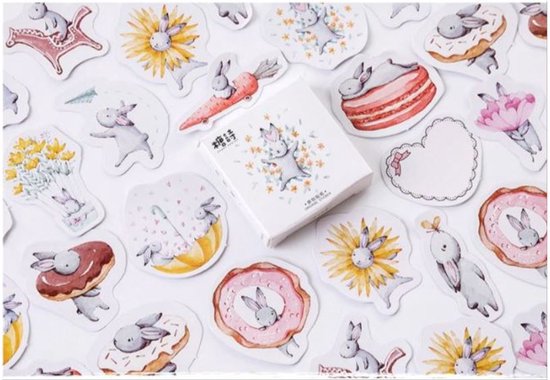 stickers Konijn Pasen decoratie washi 46 stuks | bol.com