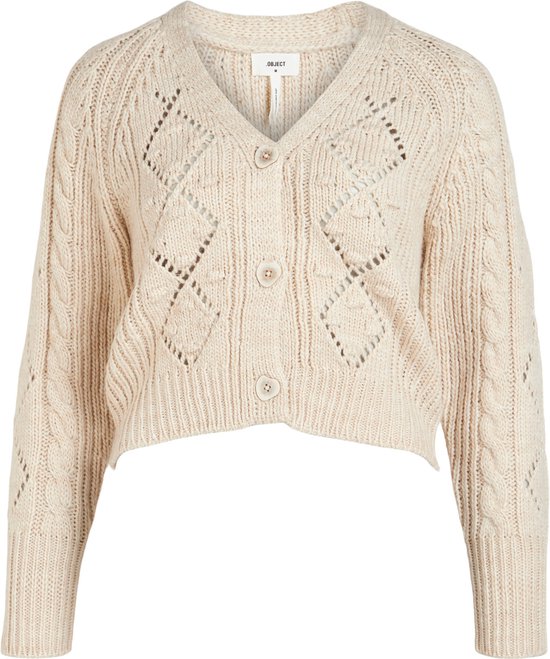 OBJECT OBJKELLY L/S KNIT CARDIGAN PB12 Dames Vest - Maat L | bol