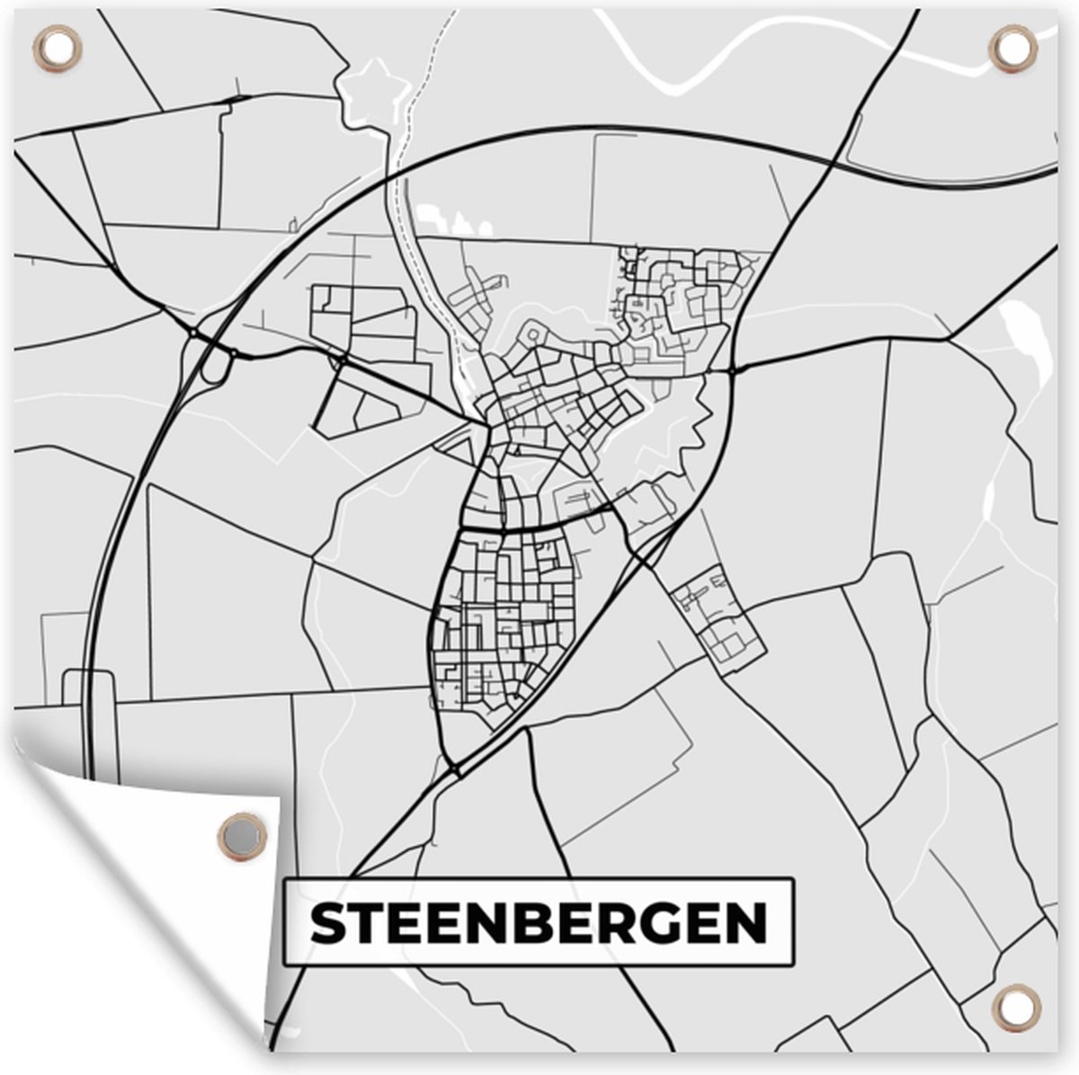 Tuinposters Plattegrond - Steenbergen - Kaart - Stadskaart - 50x50 cm ...