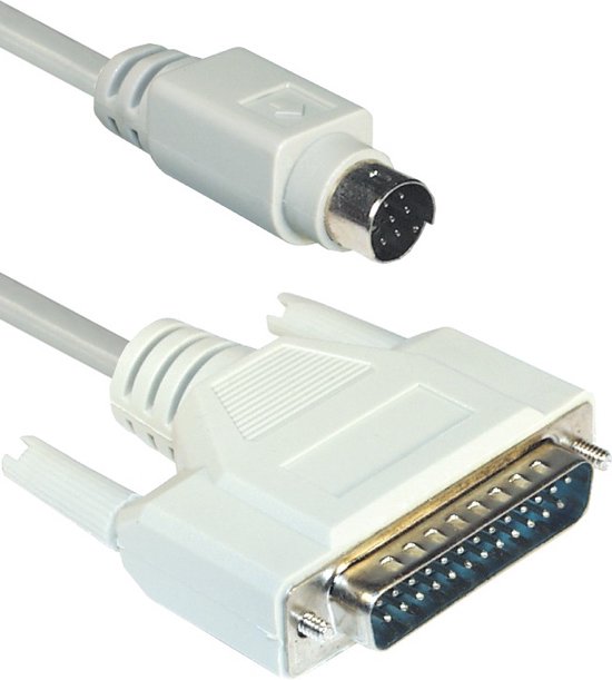 Mini DIN 8-pins naar 25-pins SUB-D kabel voor Mac Imagewriter en Epson ...