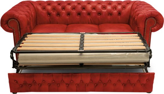 Chesterfield Slaapbank First Class leer | 3-zits | Rood | 2 tot 4 weken ...