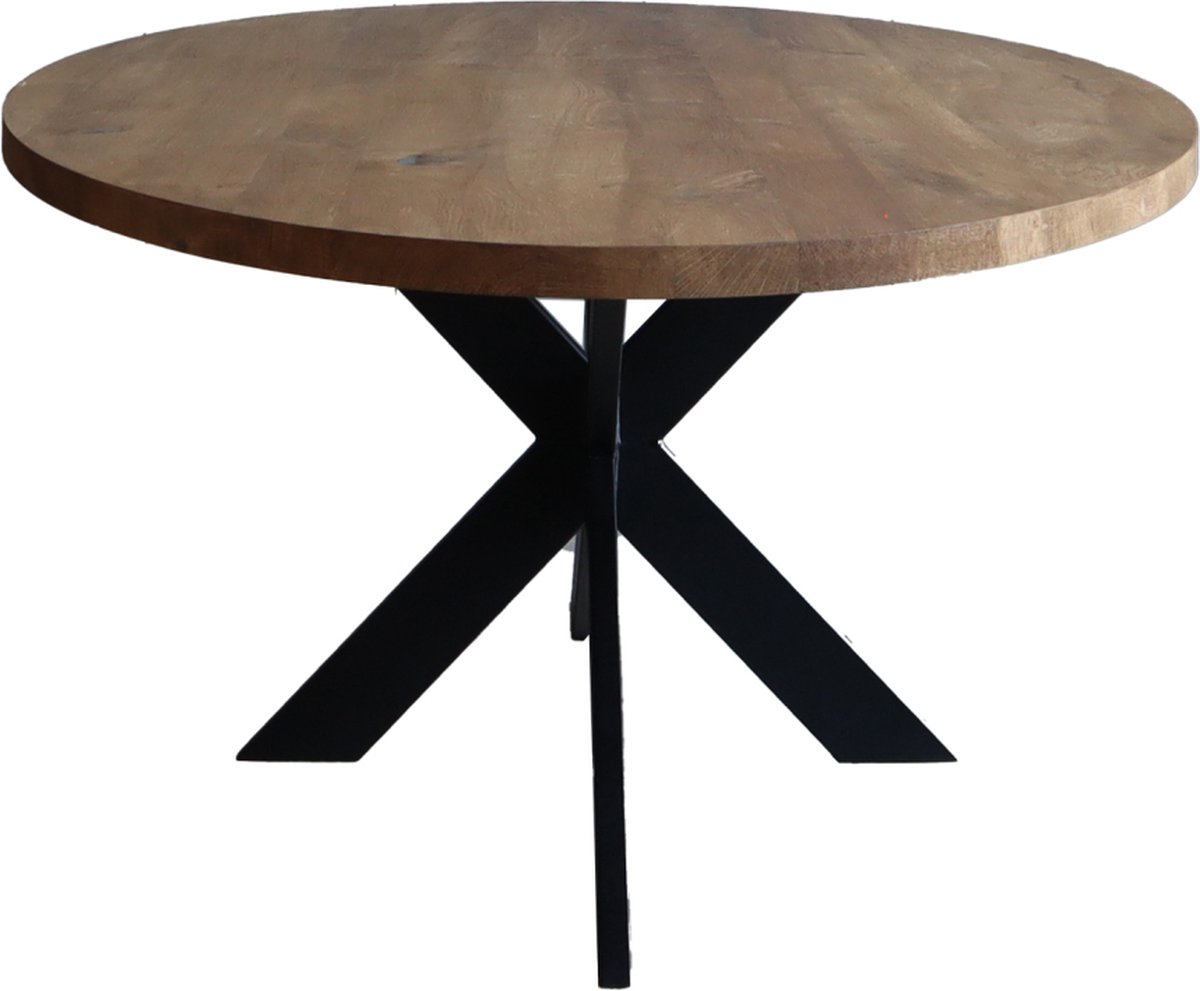 Old Inn Table à Manger Ovale Chêne Amande Marron 220x110cm Pied ...