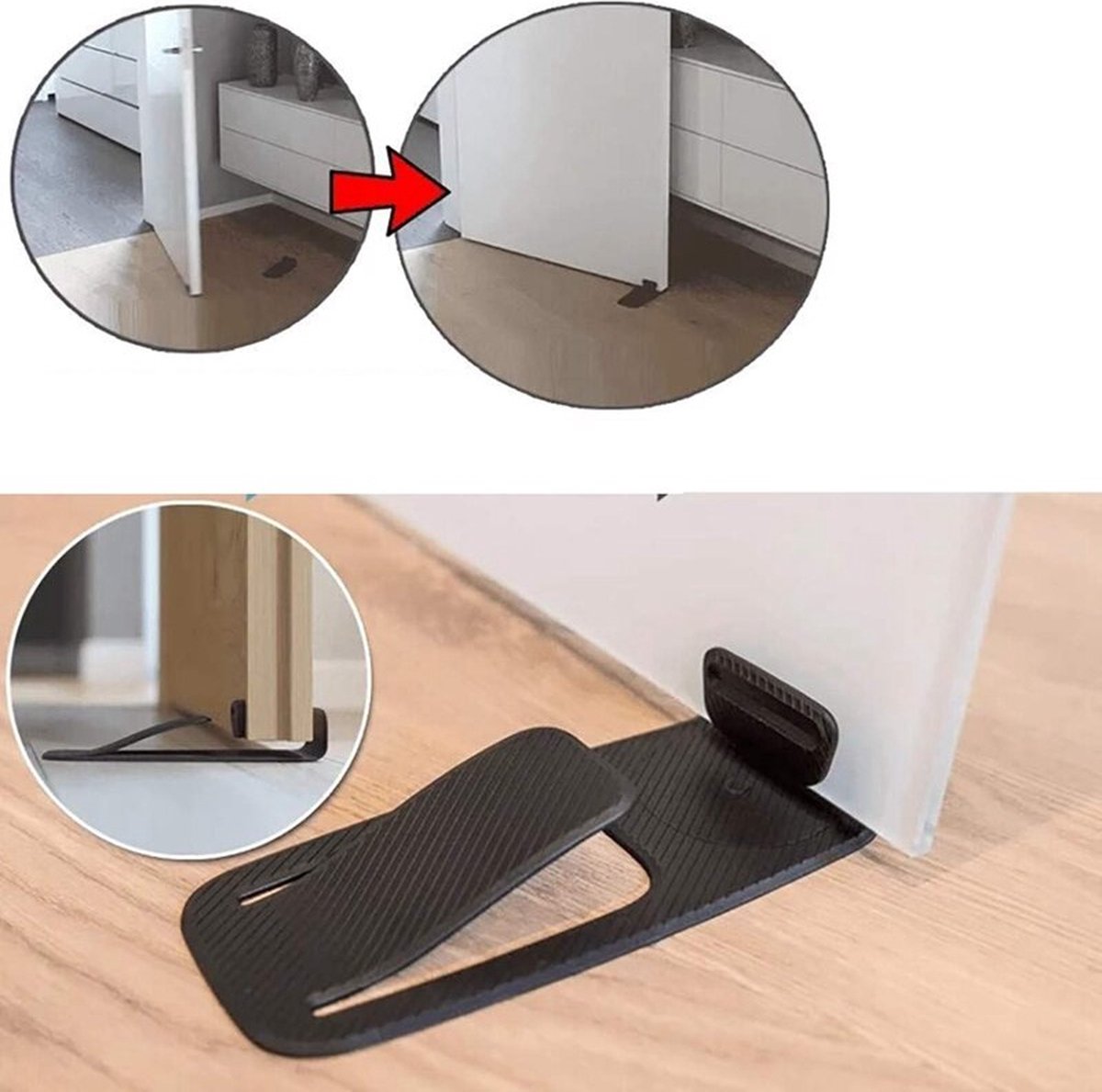 Deurstopper - Mat Zwart - Beschermrand - Staal - Deurstopper - Black ...