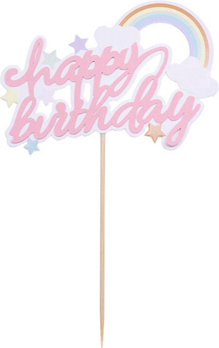 Regenboog Taart Versiering - Taart Decoratie - Taart Topper Happy ...