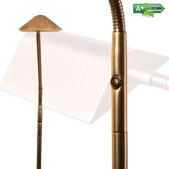 Dimbare bronzen led leeslamp Como | bol.com