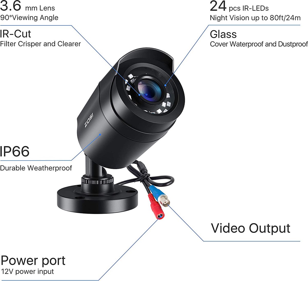 Beveiligingscamera Set met Kabel - HD Outdoor Security Camera ...