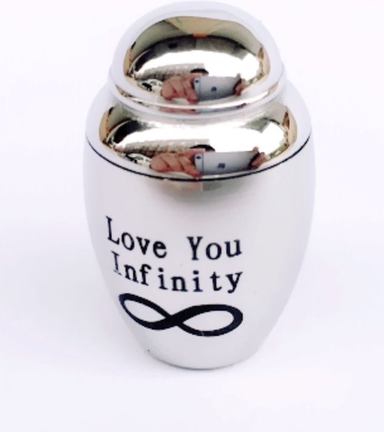 Mini Urn met Love You Infinity - Kleine Asurne - Zilver | bol.