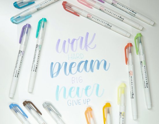 Zebra Brush Mildliners WFT8-N-5C-N Set van 5 Friendly Colours + Extra ...