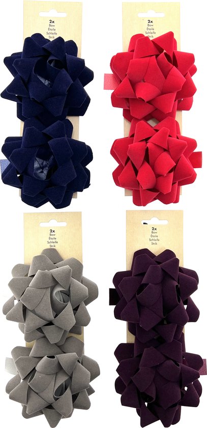 Assortiment Mega Bows Cadeau Strik Doorsnee 10cm met plakker 8 stuks | bol