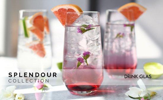 KROSNO Longdrink Water Sap Rum Cola Drink glazen | Set van 6 | 480 ML ...