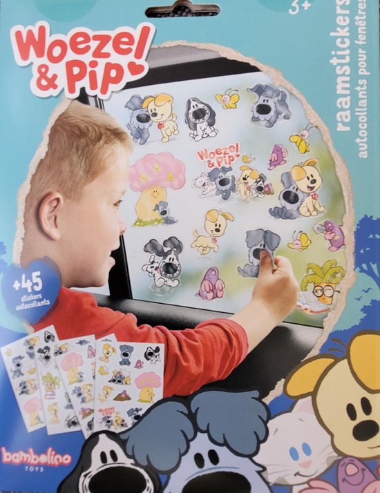 Woezel en Pip raamstickers - 4 vellen statische stickers met decor ...