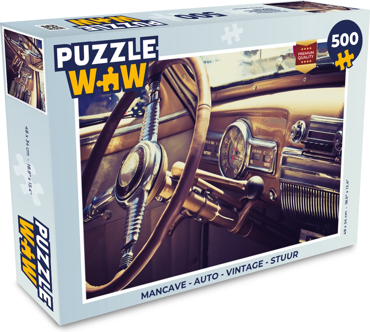 Puzzel Mancave - Auto - Vintage - Stuur - Legpuzzel - Puzzel 500 ...