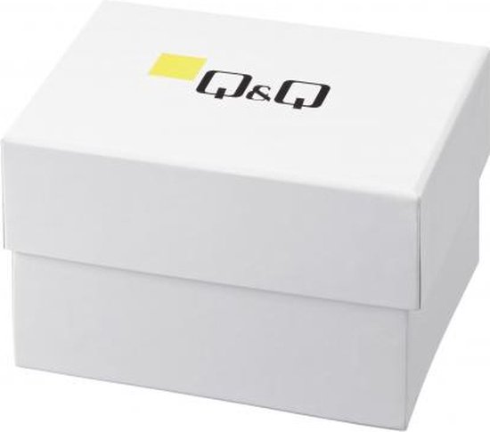 Q&Q C08A-011PY - Horloge - Heren - Mannen - Leren band - Rond - Staal - Streepjes -... | bol