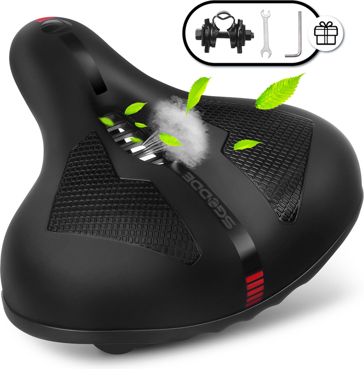 SGODDE Fiets Zadels - zachte en oversize fietszitting - met gereedschap ...