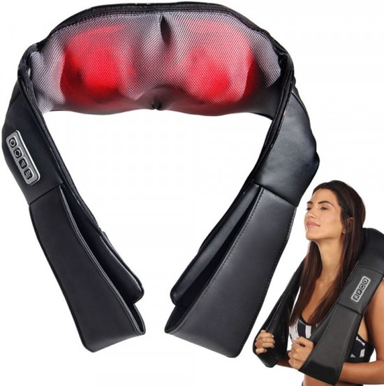Appareil de massage du cou pour le dos et le cou - Fonction de chaleur et infrarouge -... | bol.com