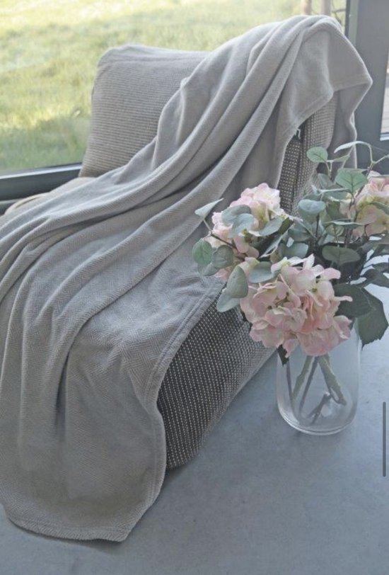 Plaid - Bedsprei ANTWERPEN - Kleur gris pastel - 220 x 240 | bol.com