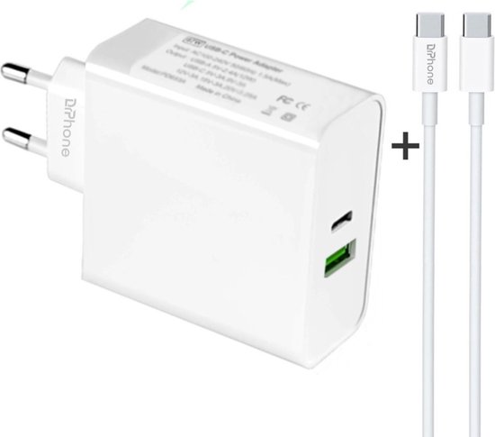 DrPhone XPC2 – 65 Watt Power Oplader – 2 Poorten – Inclusief USB-C 100W ...