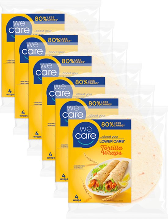 We Care | Low Carb Tortilla Wraps | Voordeelpakket | 24 stuks | 24 x 40 ...