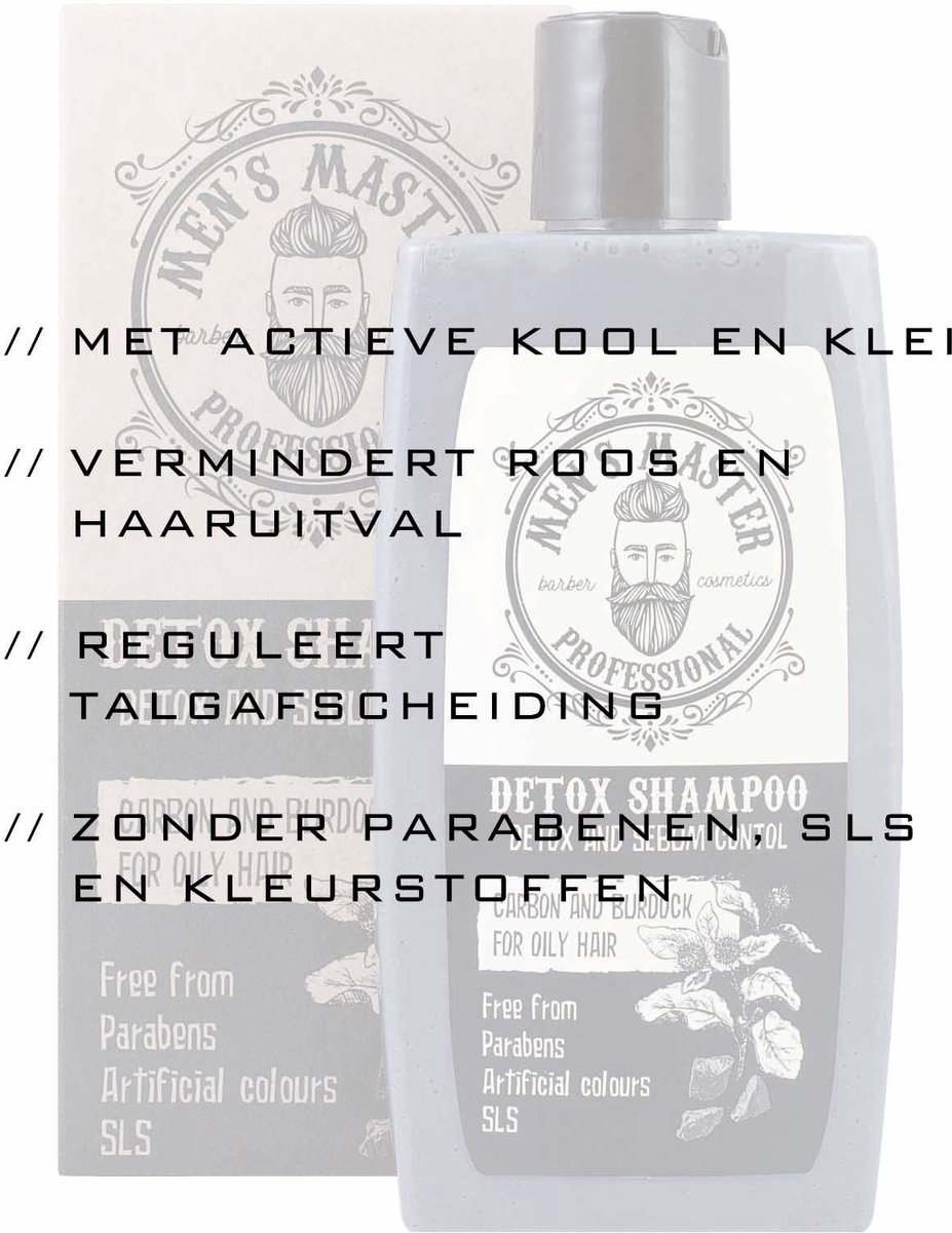 Men's Master Detox Anti Roos Shampoo Mannen - Vermindert Roos, Jeuk ...