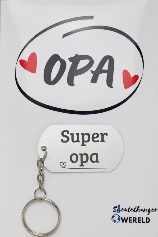 Super opa Sleutelhanger inclusief kaart - Opa cadeau - grandpa - Leuk ...