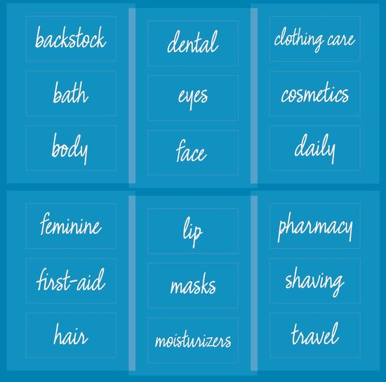 The Home Edit transparante badkamer en was labels 18 Stuks - 03965CEU ...