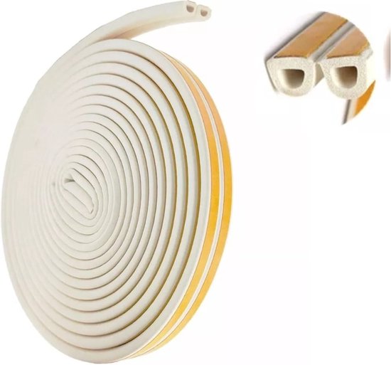 Tochtstrip D-profiel - Wit - 5 Meter - Met reinigingsdoekjes - tochband ...