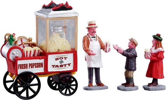 Lemax - Popcorn Seller - Set Of 4 - Kersthuisjes & Kerstdorpen | bol