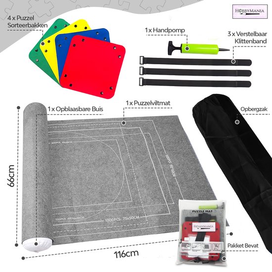 HobbyMania Puzzelmat – Puzzel – Legpuzzel – Inclusief Puzzelbakjes en ...