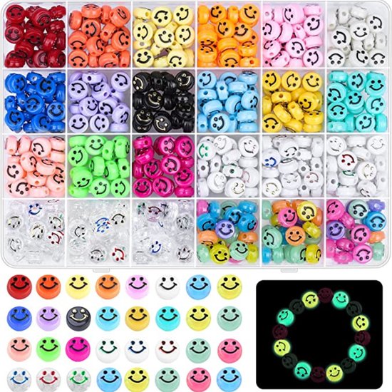 Smiley kralen set 600 stuks - Kralendoos - Kralenset sieraden maken ...