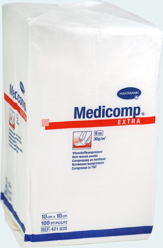 Hartmann Medicomp Extra nonwoven kompres 5 x 5 cm | bol.com