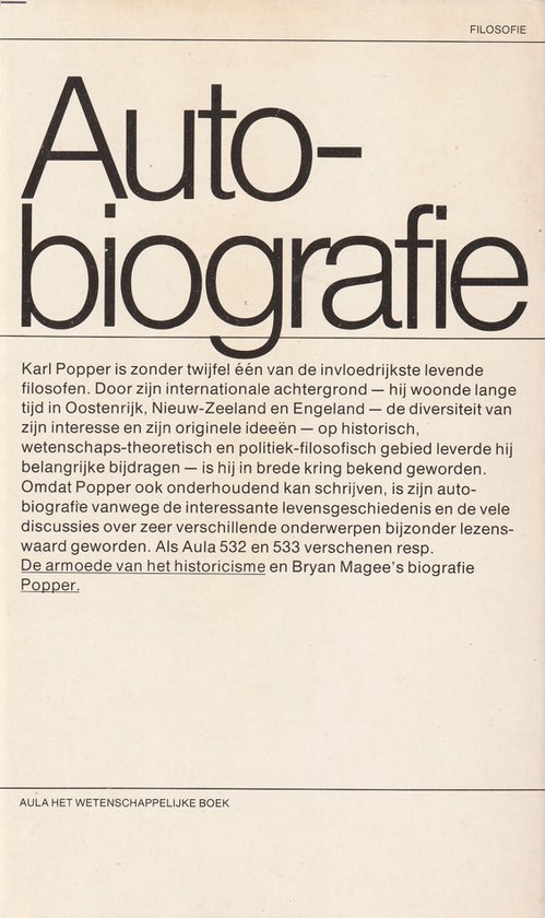 Autobiografie, Karl Popper | 9789027454089 | Boeken | bol
