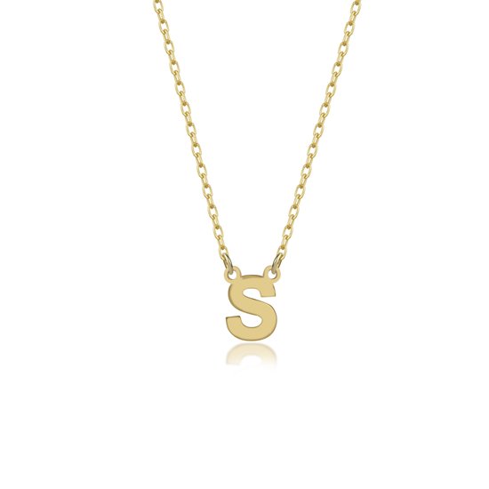 Letter S Initial Gold Plated Ketting Zilver (925 sterling) Trendy ...